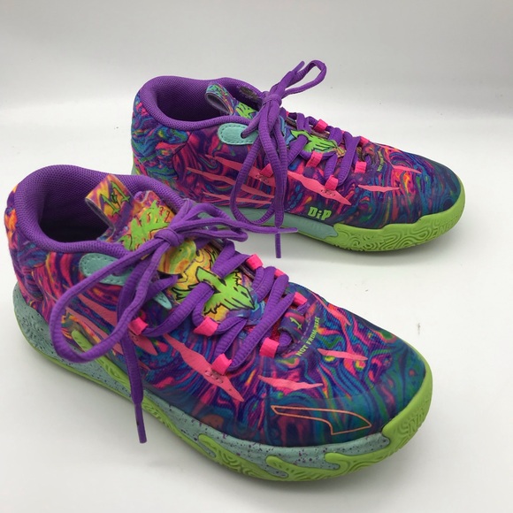 Puma | Shoes | Puma Mb3 Toxic Jr Purple Glimmergreen Gecko Lamelo Ball ...